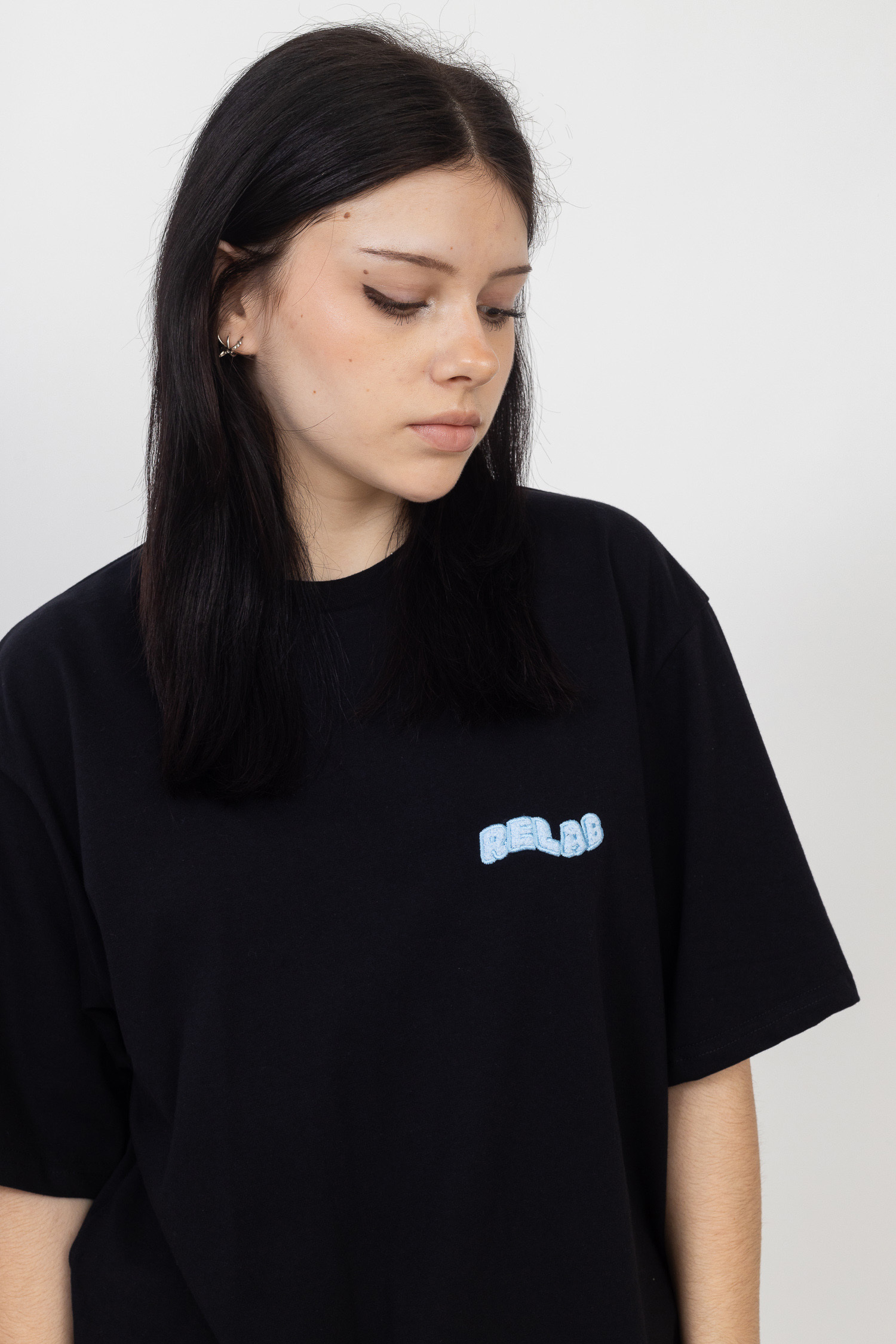 Koszulka T-shirt Relab Basic Logo Black Blue