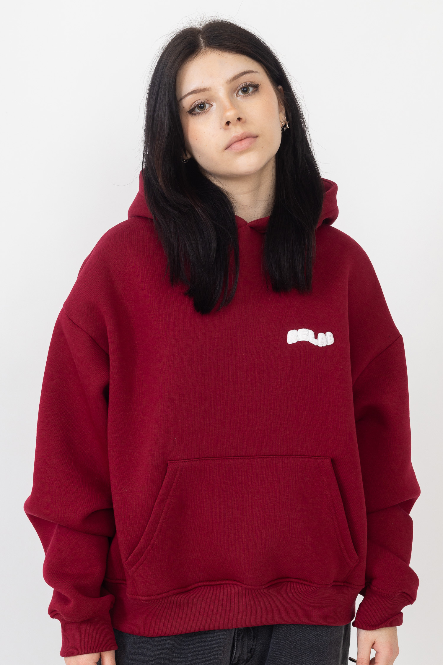 Bluza Z Kapturem Relab Basic Burgundy