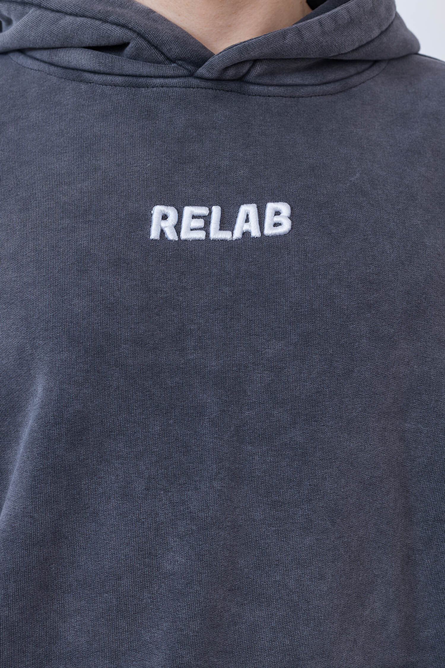 Bluza Z Kapturem Relab Basic Grey Washed