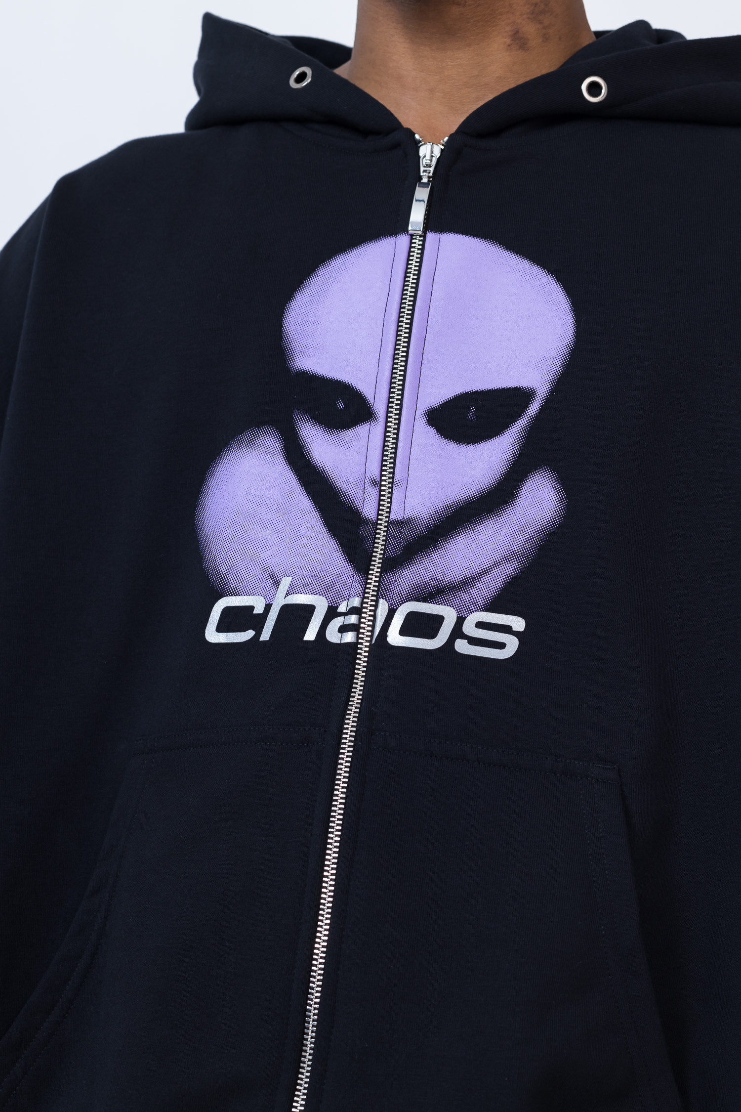 Bluza Rozpinana Chaos Alien Zip Hoodie Black Violet