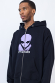 Bluza Rozpinana Chaos Alien Zip Hoodie Black Violet