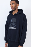 Chaos Alien Distressed Hoodie Black Black