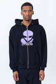 Bluza Rozpinana Chaos Alien Zip Hoodie Black Violet