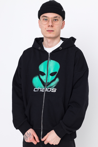Chaos Alien Zip Hoodie Black