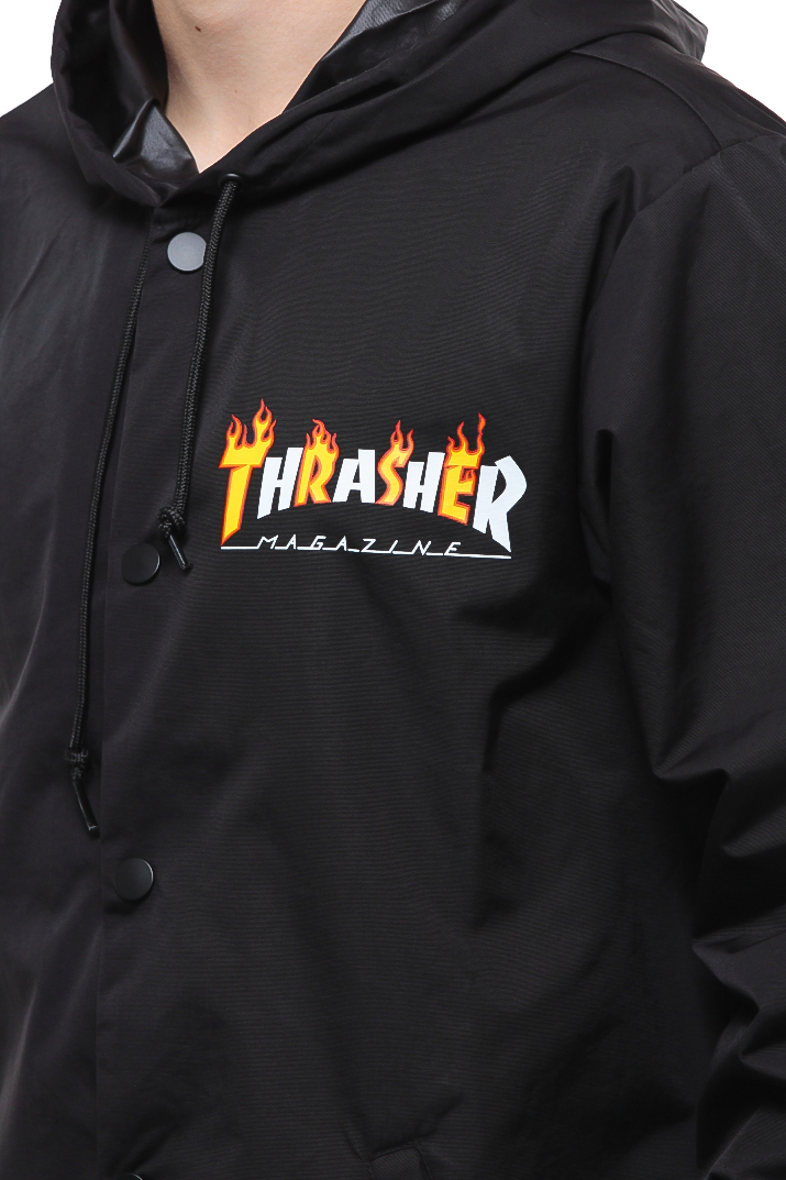 Thrasher Flame Mag Coach Jacket Black