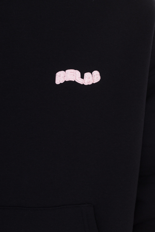 Bluza Z Kapturem Relab Basic Black Pink