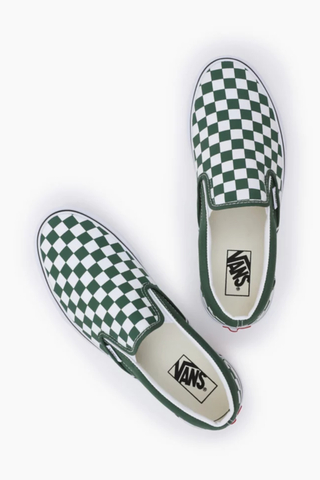 Vans Classic Slip On Checkerboard Sneakers Green VN0A7Q5D6QU