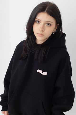 Bluza Z Kapturem Relab Basic Black Pink