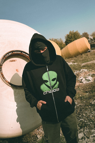 Chaos Alien Zip Hoodie Black
