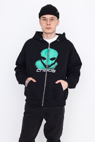 Chaos Alien Zip Hoodie Black
