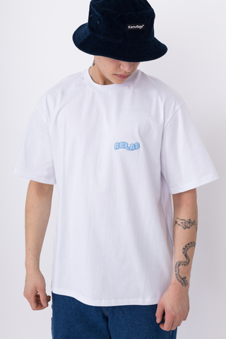 Koszulka T-shirt Relab Basic Logo White Blue