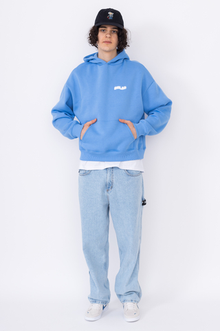 Bluza Z Kapturem Relab Basic Blue White