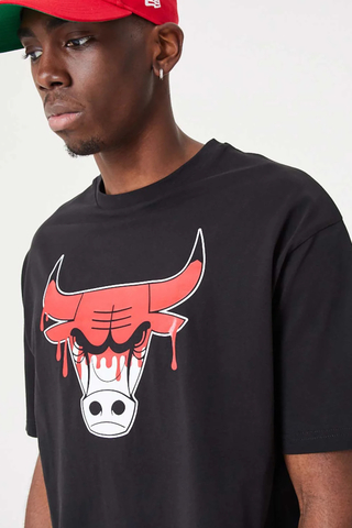 Koszulka T-shirt New Era Chicago NBA Drip Logo Bulls 60332207 Black