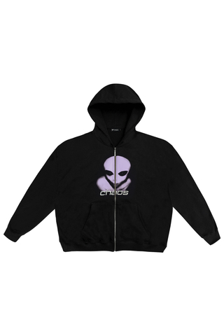 Chaos Alien Zip Hoodie Black Violet