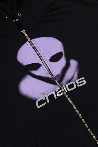 Chaos Alien Zip Hoodie Black Violet