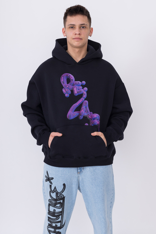 Relab Violet Hoodie Black