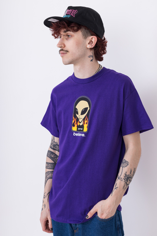 Thrasher X Alien Workshop Believe T-shirt Purple