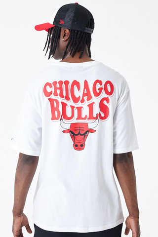 Koszulka New Era Chicago Bulls NBA Script Oversized White 60435518