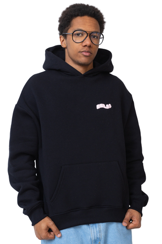 Bluza Z Kapturem Relab Basic Black Pink