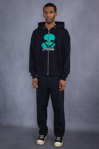 Chaos Alien Zip Hoodie Black