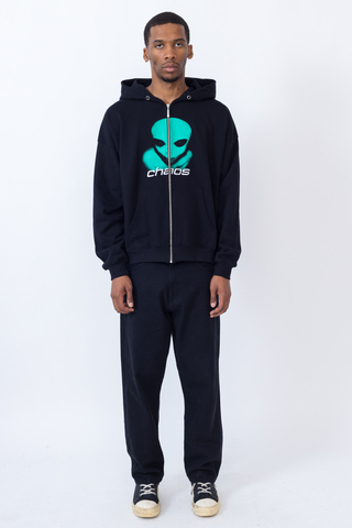 Chaos Alien Zip Hoodie Black