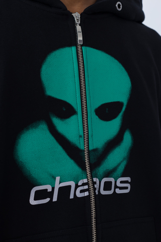 Chaos Alien Zip Hoodie Black