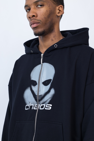 Chaos Alien Zip Hoodie Black
