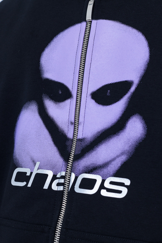Chaos Alien Zip Hoodie Black Violet