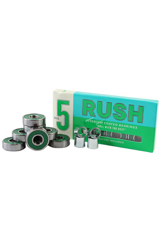 Rush Abec5 Spacers Bearings Green Silver