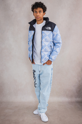 The North Face 1996 Retro Nuptse Youth Jacket Dusty Periwinkle Logo ...