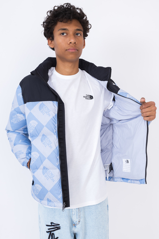 The North Face 1996 Retro Nuptse Youth Jacket Dusty Periwinkle Logo ...