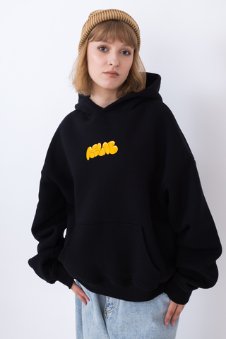 Relab Bubble Hoodie Black Orange