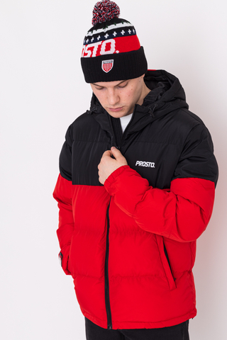 Kurtka Zimowa Prosto Winter Adament Black Red KL222MOUT1014