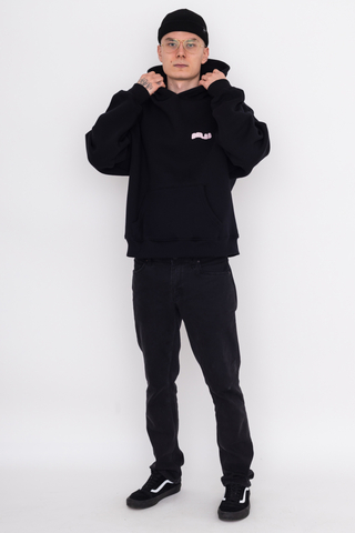 Bluza Z Kapturem Relab Basic Black Pink