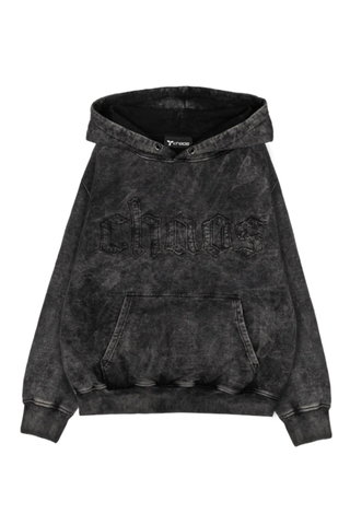 Chaos Washed Hoodie Black