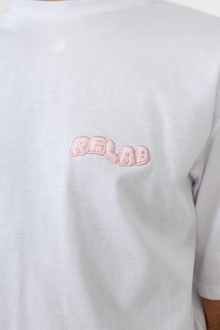 Relab Basic Logo T-shirt White Pink