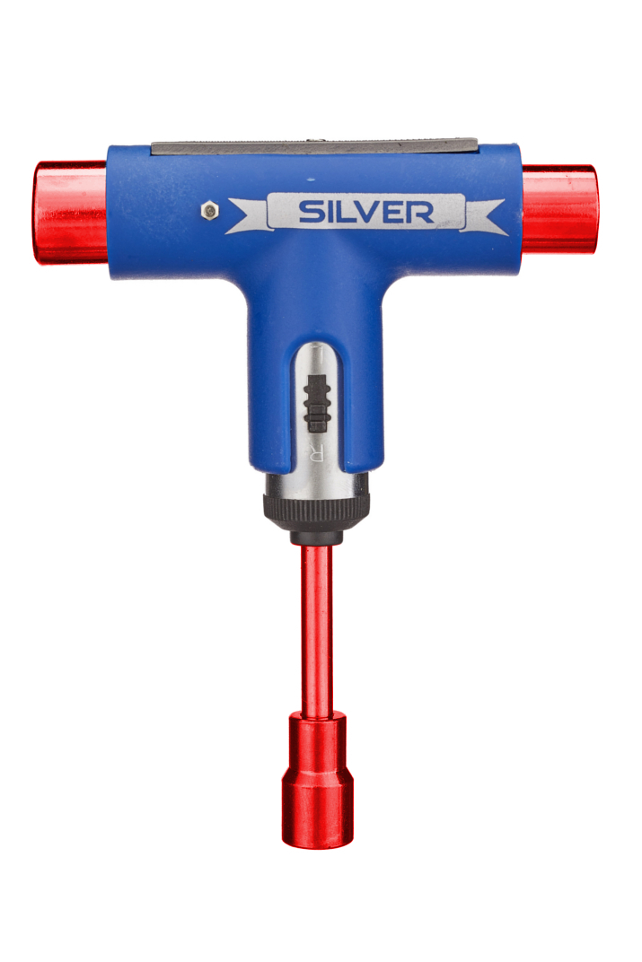 Silver Premium Skateboard Tool Blue Silver