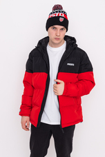 Kurtka Zimowa Prosto Winter Adament Black Red KL222MOUT1014
